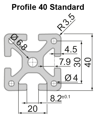 Alumiiniprofiili 40x40 | Rollco